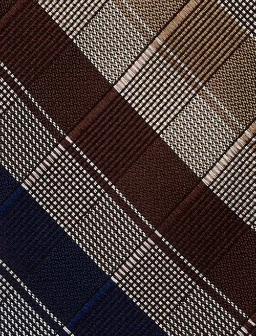 HAGGAR Plaid Neck Tie - Brown