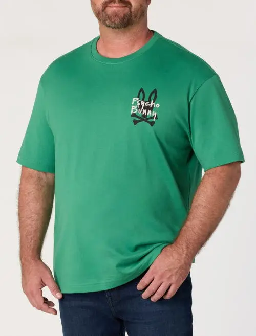 Psycho Bunny Big & Tall Duncan Graphic Tee - Green