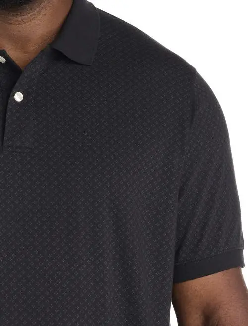 HARBOR BAY BY DXL Big & Tall Geometric Print Polo Shirt V2