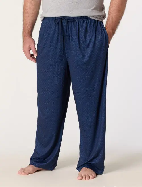 HARBOR BAY BY DXL Big & Tall Geometric Printed Lounge Pants - Navy
