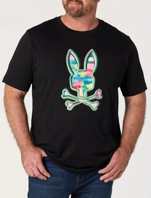 Psycho Bunny Big & Tall Nate Graphic Tee - Black