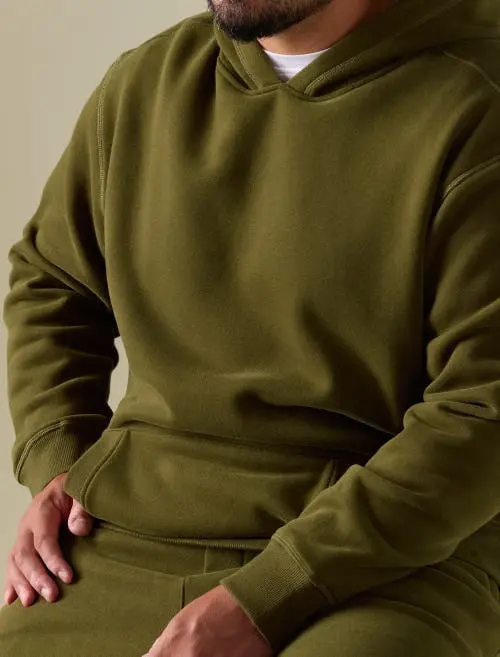 REEBOK Big & Tall Lux Offday Pullover Hoodie - Olive Stone