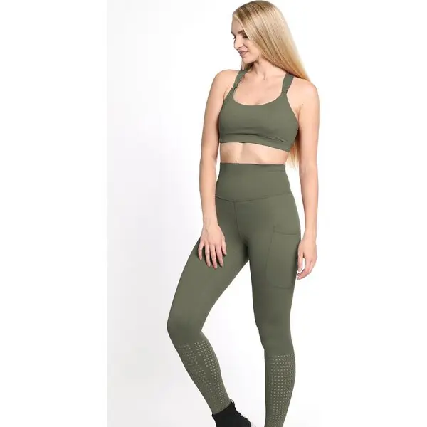 SWEAT & MILK Chloe 3 Running Nursing Sports Bra - Dark Olive