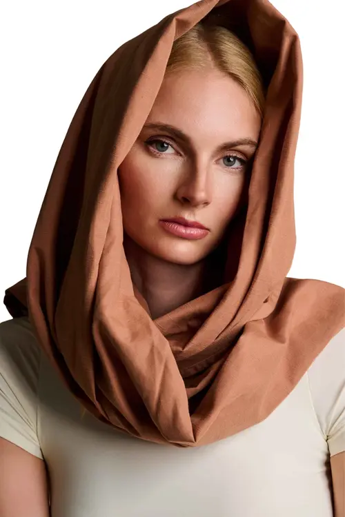 Coolibar Melbourne Shawl With Fringed Hem - Mocha Mousse