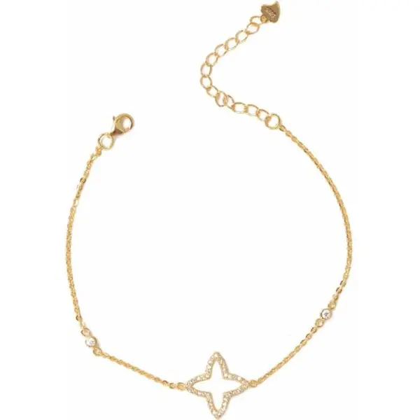 LABANTE LONDON Star 18k Gold Plated Sterling Stackable Bracelet - Silver