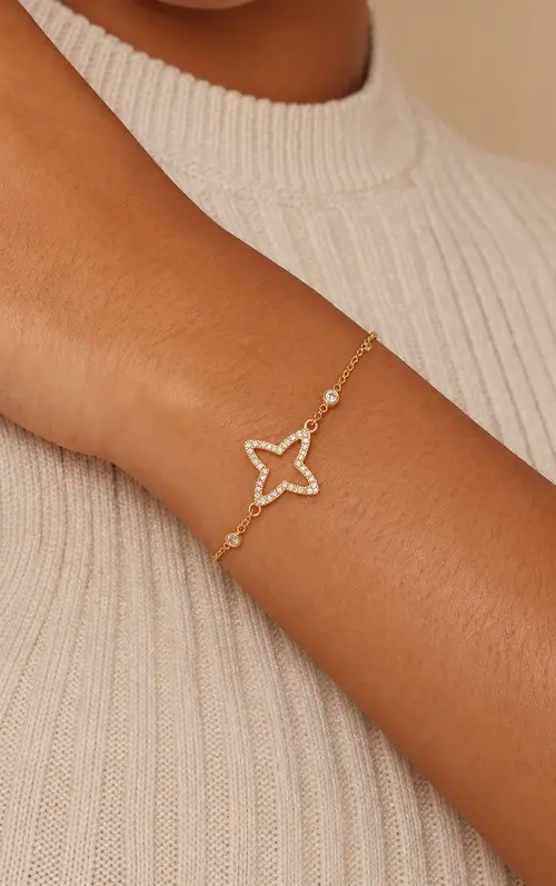 LABANTE LONDON Star 18k Gold Plated Sterling Stackable Bracelet