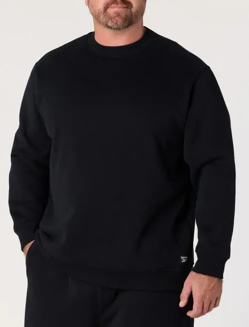 REEBOK Big & Tall Lux Offday Crewneck Sweatshirt - Black
