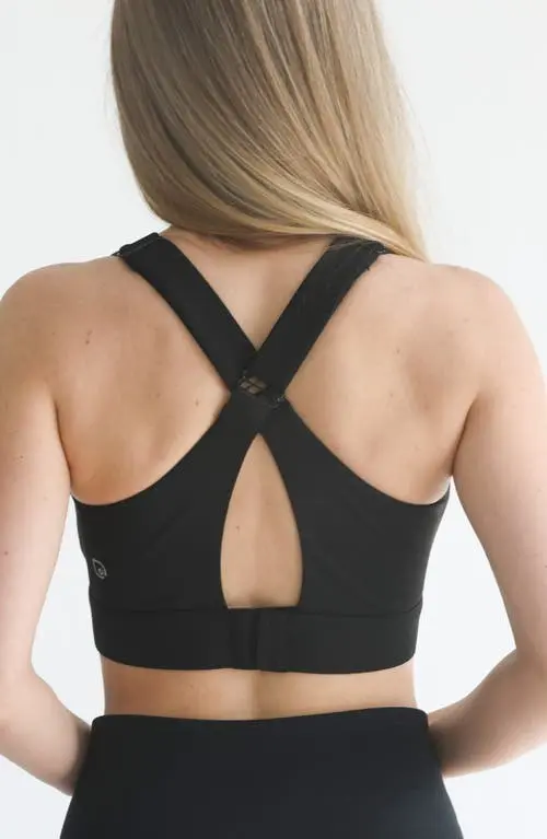 SWEAT & MILK Venice High Impact Full Coverage Nursing Sports Bra - Noir