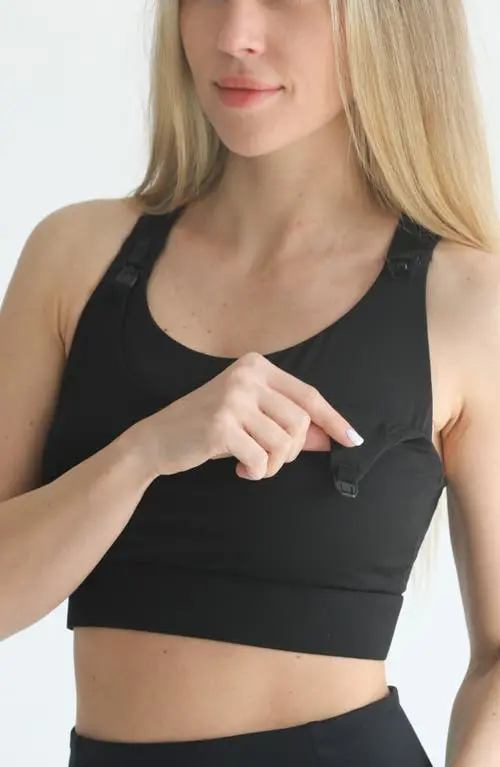 SWEAT & MILK Venice High Impact Full Coverage Nursing Sports Bra - Noir