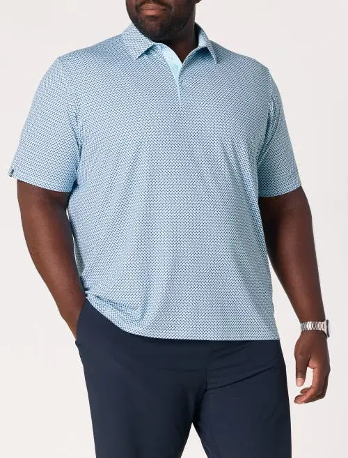 CALLAWAY Big & Tall Chevron Print Golf Polo Shirt - Atomizer Blue