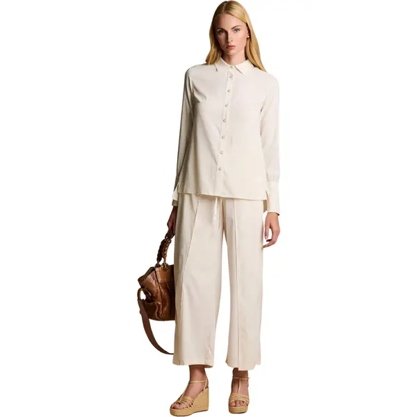 Coolibar Rhodes Pleated Back Shirt - Vanilla