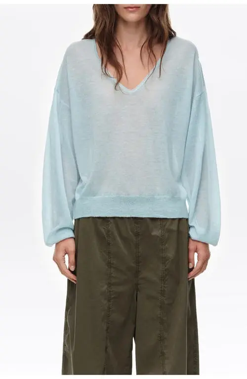 Bimba Y Lola Wool V-neck Sweater - Light Blue