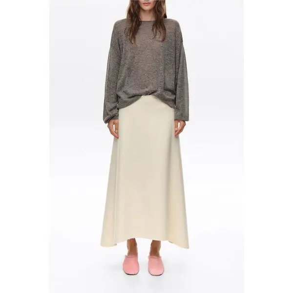 Bimba Y Lola Double-face Wool A-line Midi Skirt