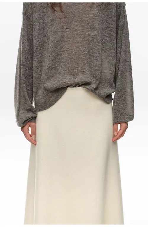 Bimba Y Lola Double-face Wool A-line Midi Skirt