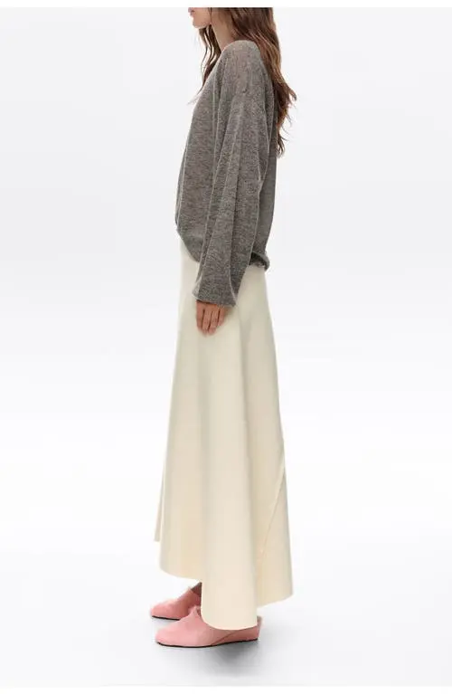 Bimba Y Lola Double-face Wool A-line Midi Skirt
