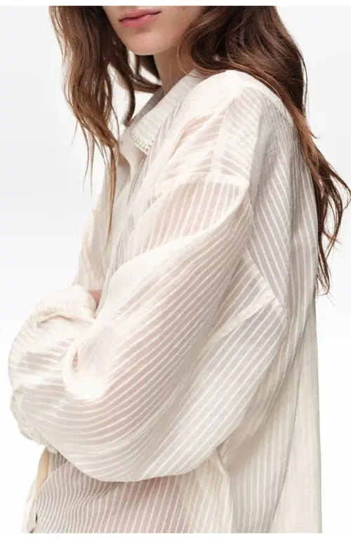 Bimba Y Lola Striped Band Collar Shirt