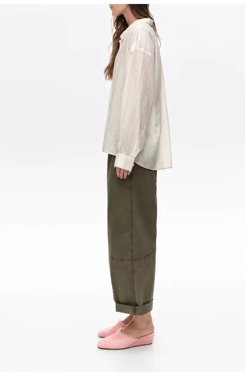 Bimba Y Lola Striped Band Collar Shirt