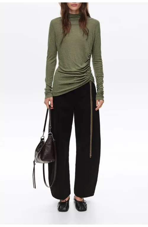 Bimba Y Lola Striped Ruched Fluid T-shirt