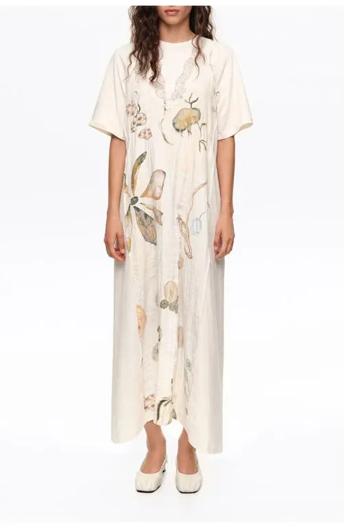 Bimba Y Lola Lace Bib Midi Dress - Ivory