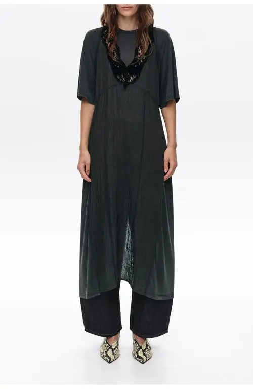 Bimba Y Lola Lace Bib Midi Dress
