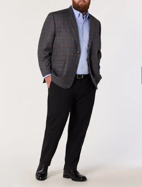 OAK HILL PREMIUM BY DXL Big & Tall Washed Plaid Sport Coat
