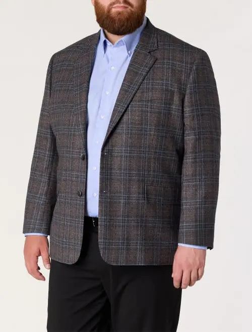 OAK HILL PREMIUM BY DXL Big & Tall Washed Plaid Sport Coat
