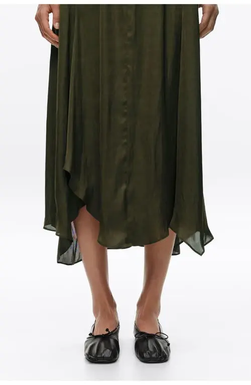 Bimba Y Lola Asymmetric Lace Overlay Midi Dress