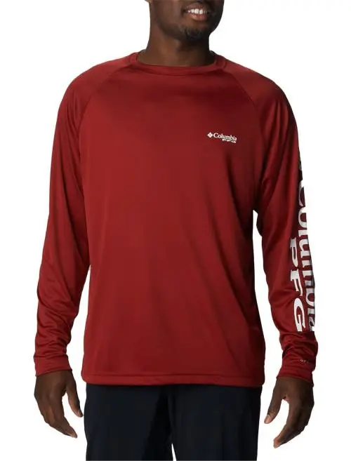 Columbia Big & Tall Terminal Tackle Long-sleeve Pfg T-shirt - Beet