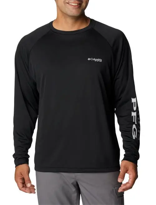 Columbia Big & Tall Terminal Tackle Long-sleeve Pfg T-shirt - Black