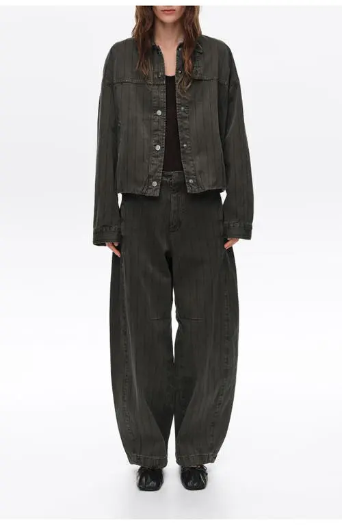 Bimba Y Lola Striped Oversize Denim Jacket