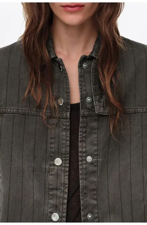 Bimba Y Lola Striped Oversize Denim Jacket