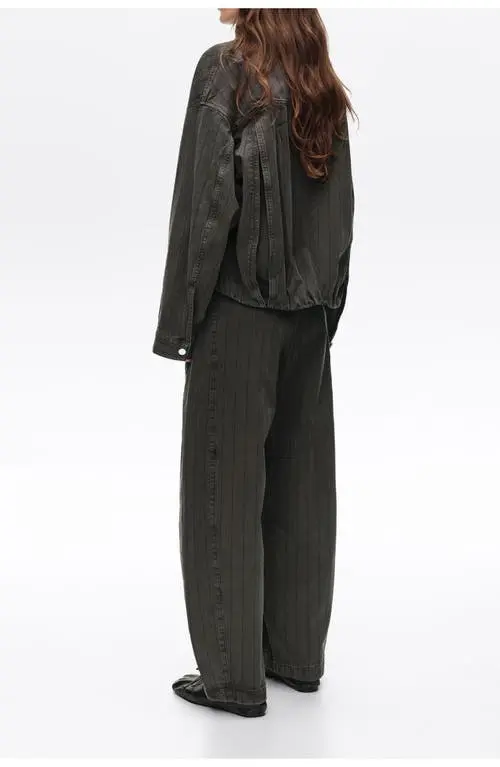 Bimba Y Lola Striped Oversize Denim Jacket