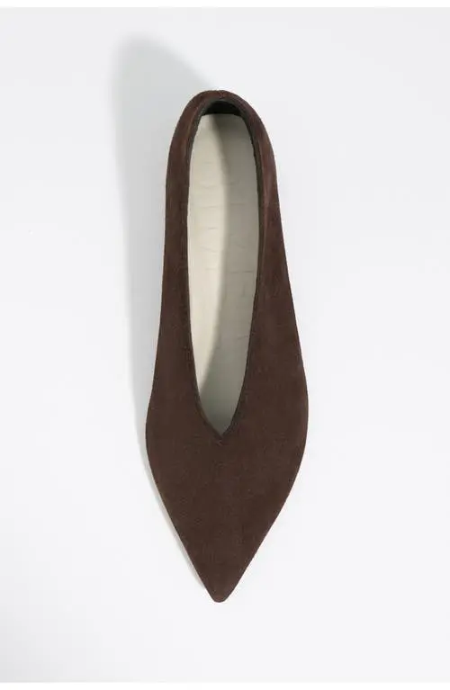 Bimba Y Lola Suede Pointed Toe Low Heel Court Shoe