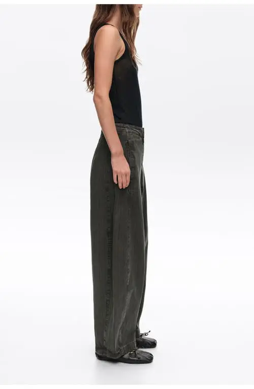 Bimba Y Lola Barrel Cut Striped Denim Trousers