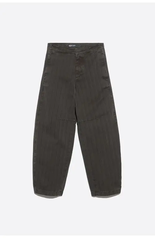 Bimba Y Lola Barrel Cut Striped Denim Trousers