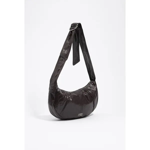 Bimba Y Lola Medium Shiny Moon Bag - Aubergine