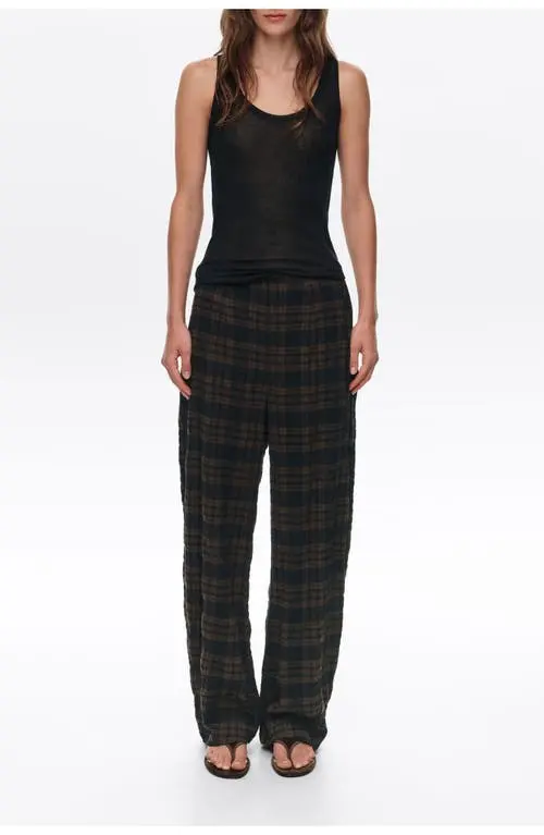 Bimba Y Lola Checked Carrot Fit Trousers - Dark Brown