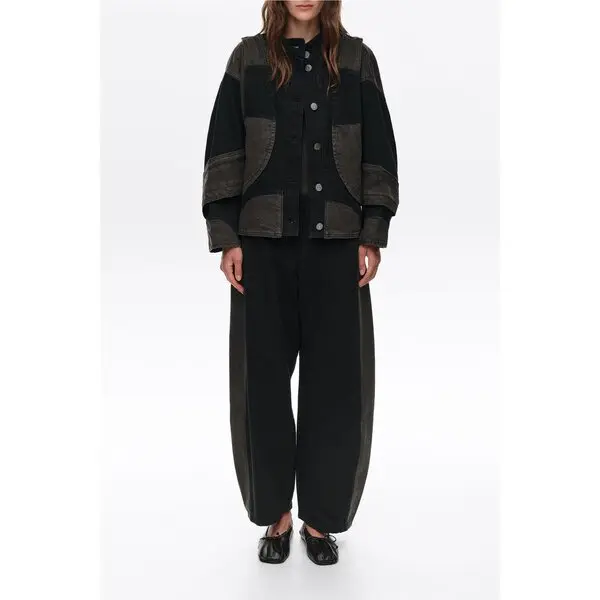 Bimba Y Lola Oversize Two-tone Denim Jacket - Black