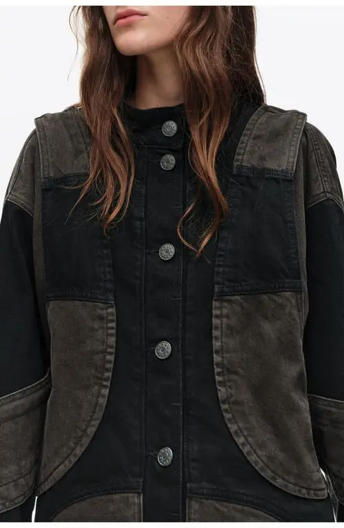 Bimba Y Lola Oversize Two-tone Denim Jacket