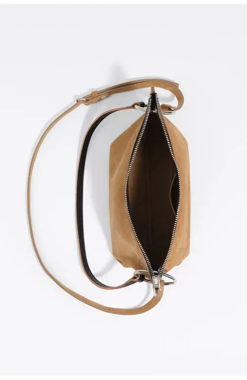 Bimba Y Lola Medium Suede Trapeze Bag - Natural