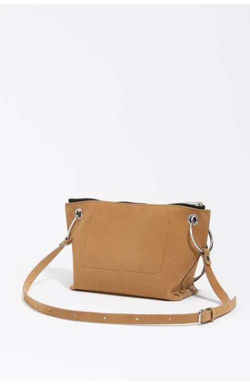 Bimba Y Lola Medium Suede Trapeze Bag - Natural