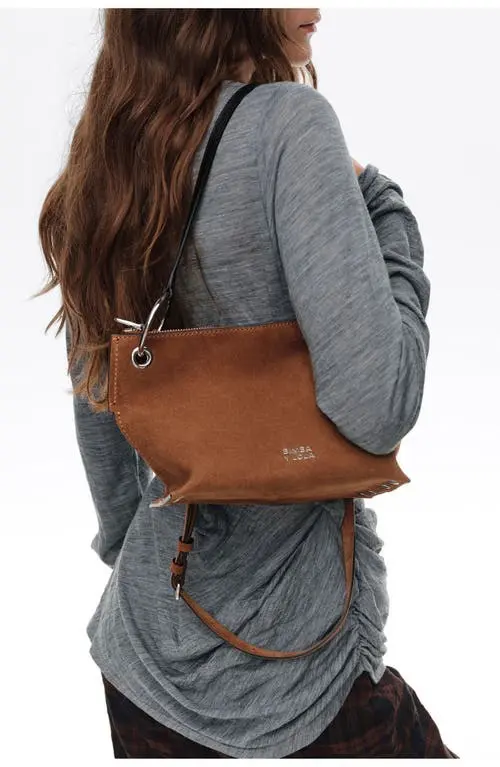 Bimba Y Lola Medium Suede Trapecio Bag