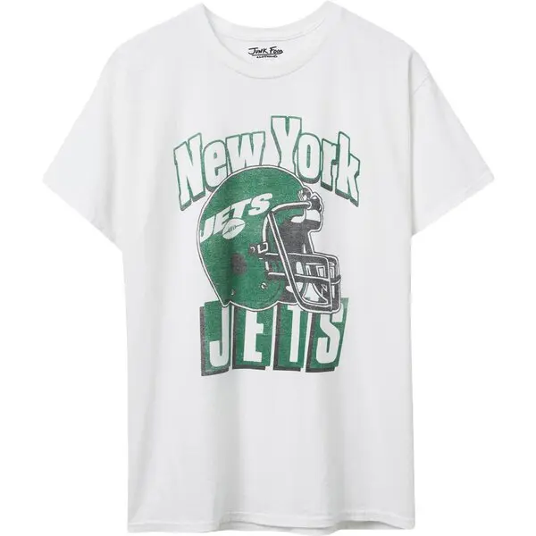 Junk Food New York Jets Throwback Helmet Cotton Graphic T-shirt - White
