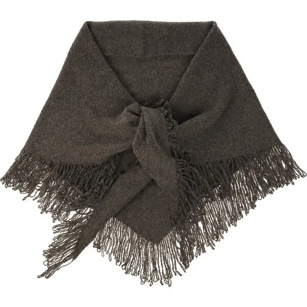 Rebecca Minkoff Knitted Triangle Scarf Wrap With Fringe - Heather
