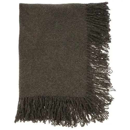 Rebecca Minkoff Knitted Triangle Scarf Wrap With Fringe - Heather