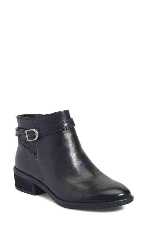 COMFORTIVA Cherryl Leather Bootie With Buckle Detail - Black