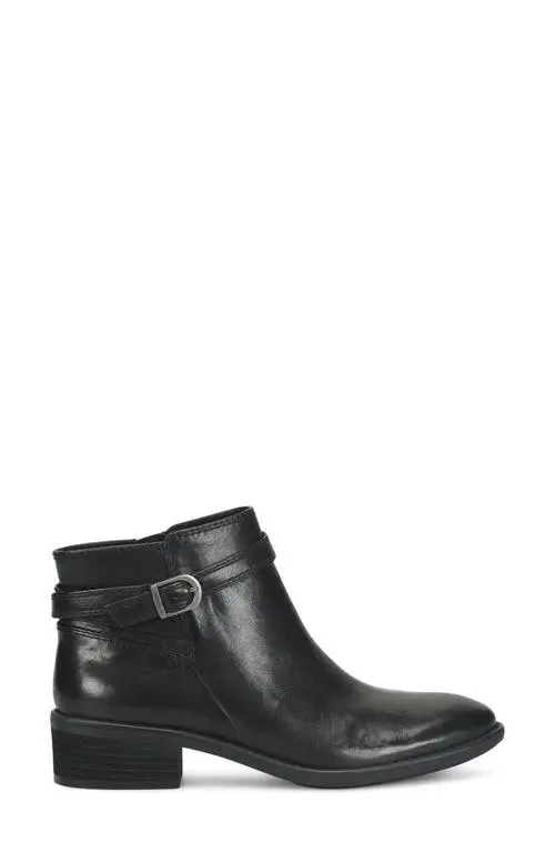 COMFORTIVA Cherryl Leather Bootie With Buckle Detail - Black