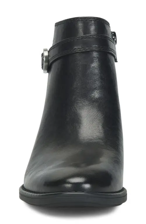 COMFORTIVA Cherryl Leather Bootie With Buckle Detail - Black