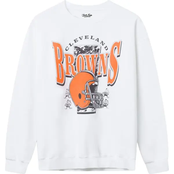 Junk Food Cleveland Browns Conversion Graphic Sweatshirt - White