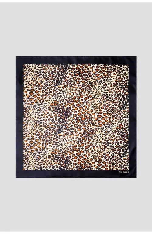 Natori Imperial Silk Scarf Dragon Print - Natural/black